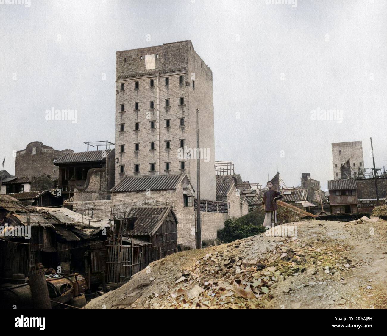 Storehouse at Canton (Guangzhou), China. Date: circa 1890 Stock Photo ...