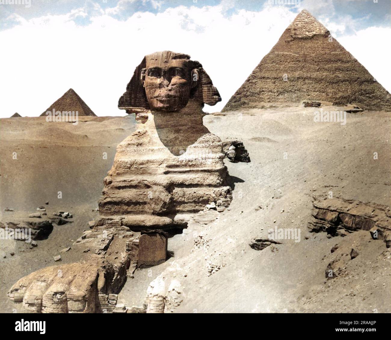 Pyramids and Sphinx, Egypt. Date: circa 1870 Stock Photo - Alamy