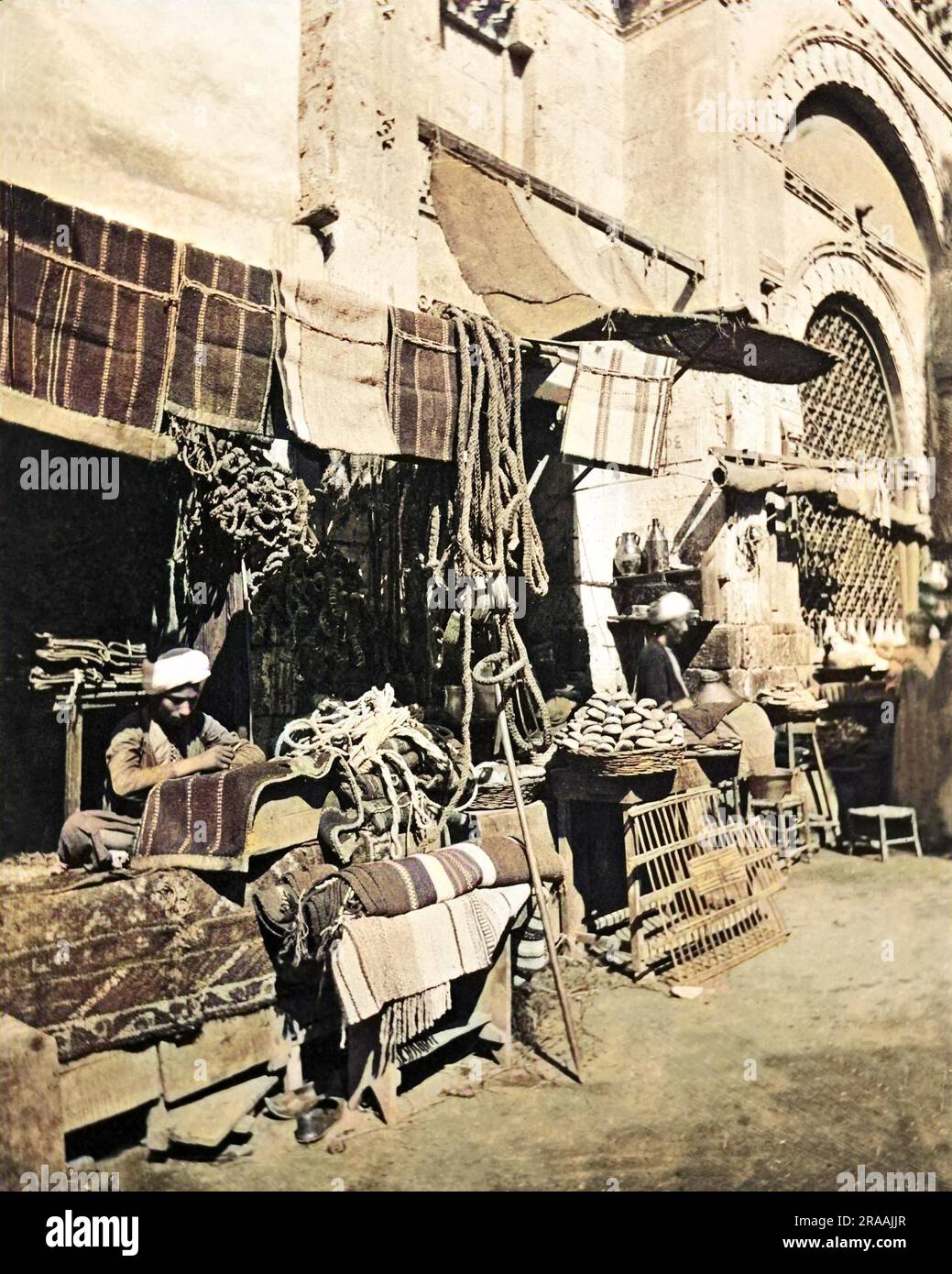 Street bazaar, Cairo, Egypt. Date: circa 1870 Stock Photo - Alamy