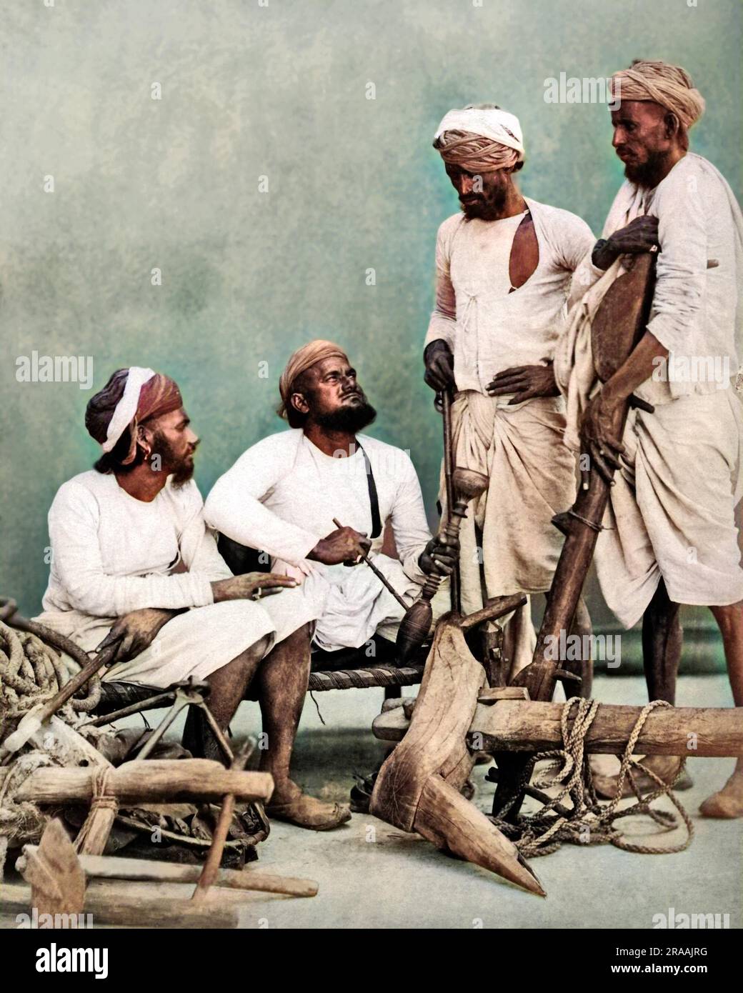 Group photo of four Jat Zemindars, India. The Jat people are ...