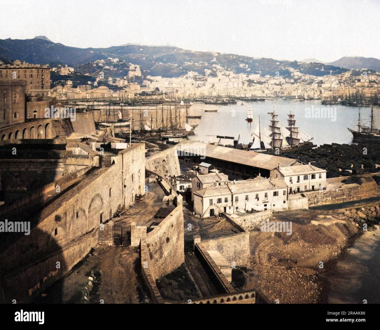 Genoa harbour 19th century hi-res stock photography and images - Alamy