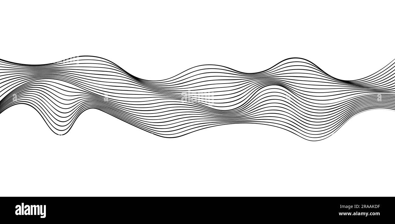 abstract black and white vector wave background Stock Vector Image ...