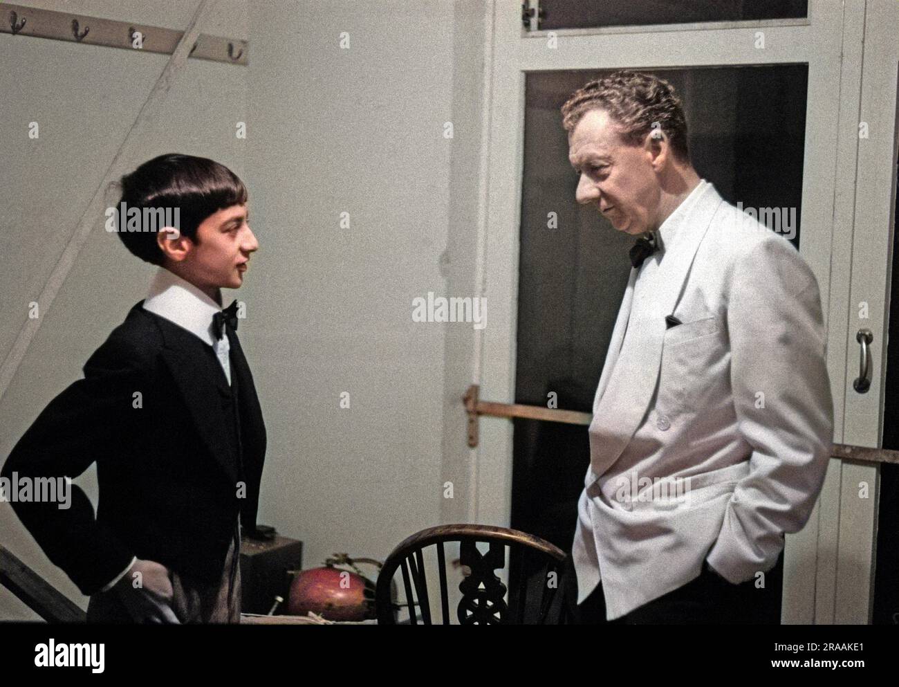 Benjamin Britten with Darien Angadi (treble) at the Jubilee Hall during ...