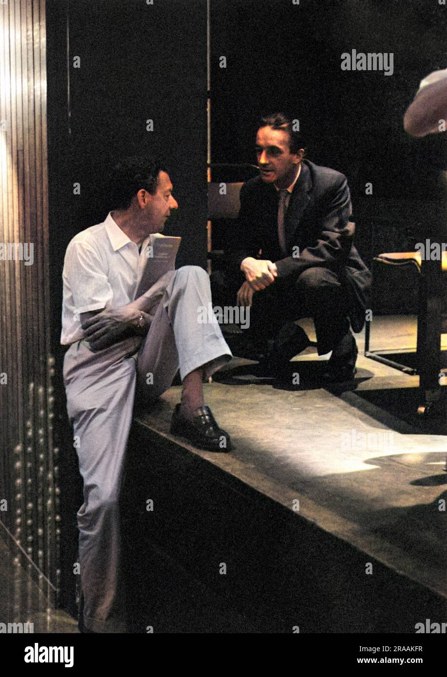 Benjamin Britten and George Malcolm during rehearsals at the Jubilee ...