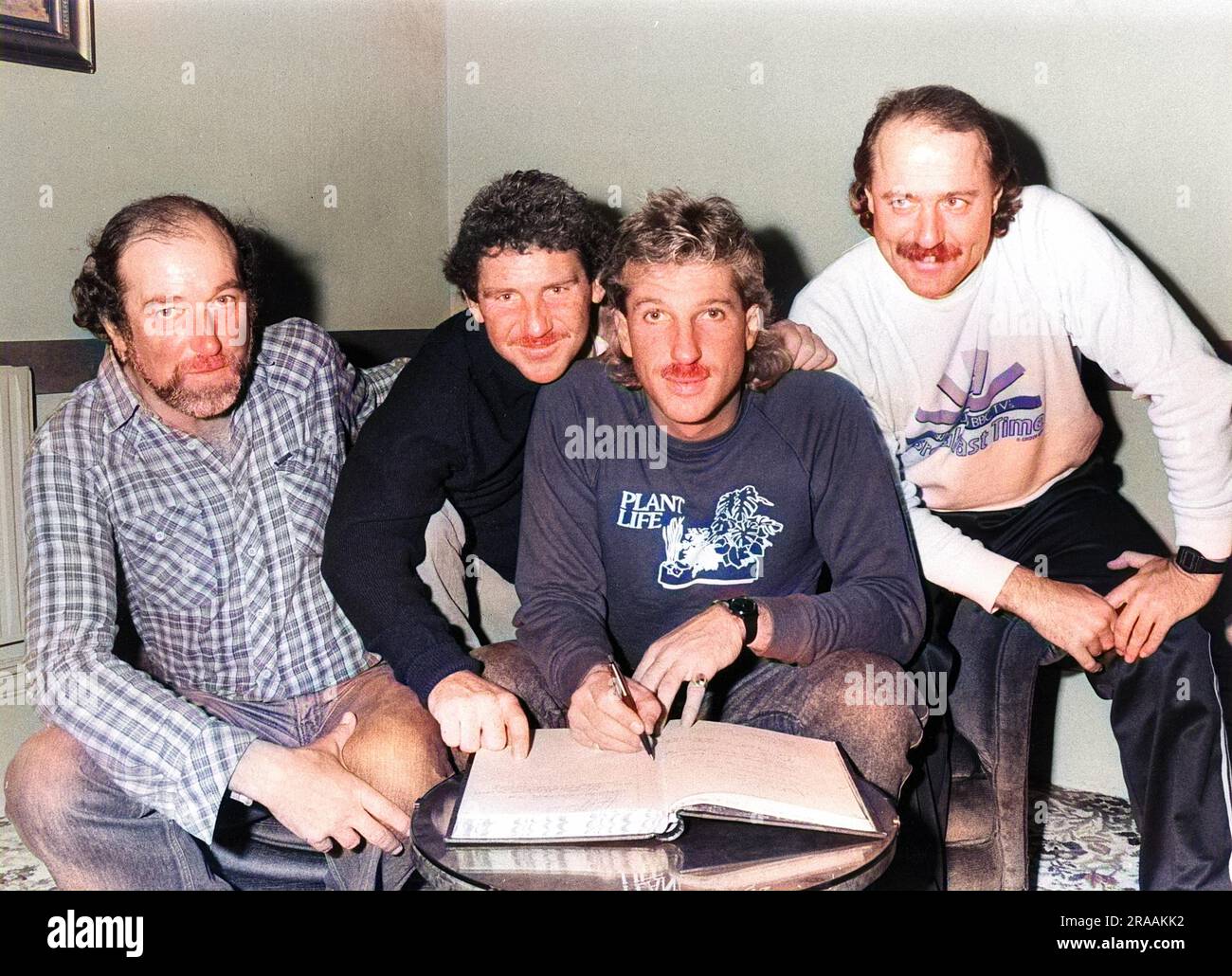 Ian Botham, cricketer, signing the Lands End to John o'Groats ...