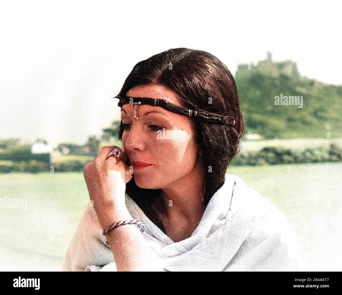 Rula Lenska in the character of Morgwyn of Ravenscar, filming the TV ...