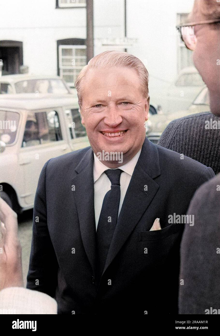 Sir Edward Heath on his way to a concert in Orford Church during the ...