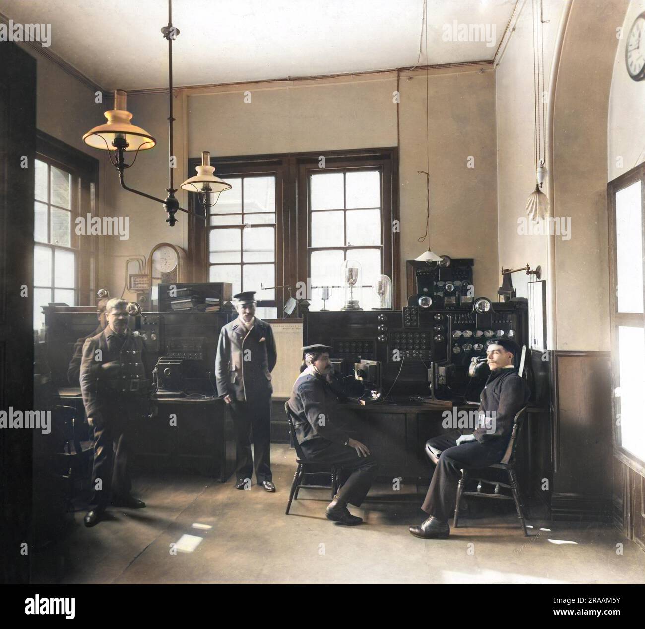 Watchroom at Metropolitan Fire Brigade headquarters in Southwark Bridge ...