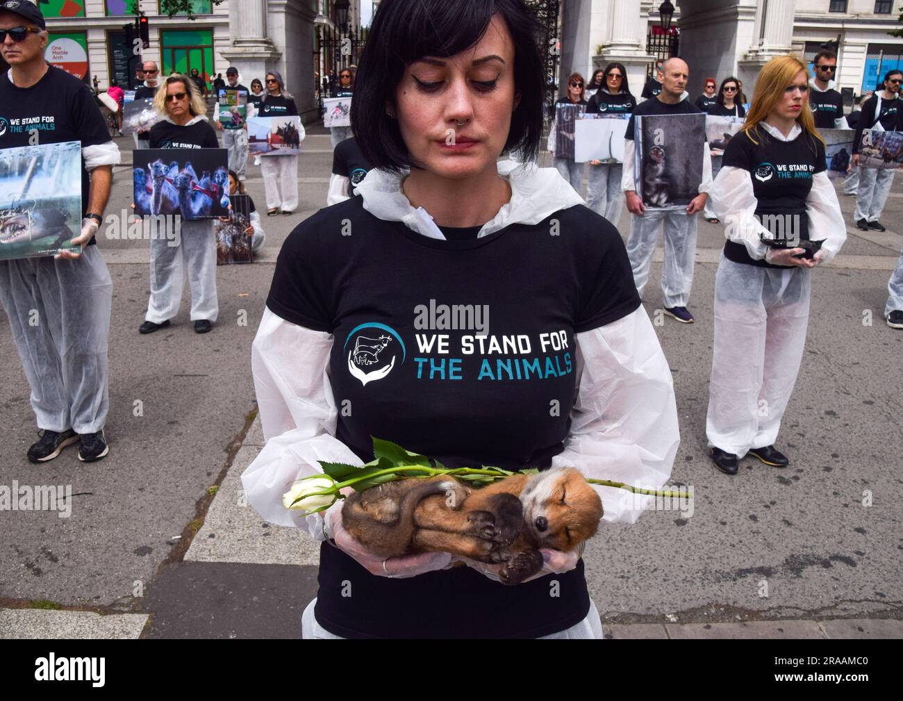 London, UK. 2nd July 2023. Animal rights activists from the group We ...
