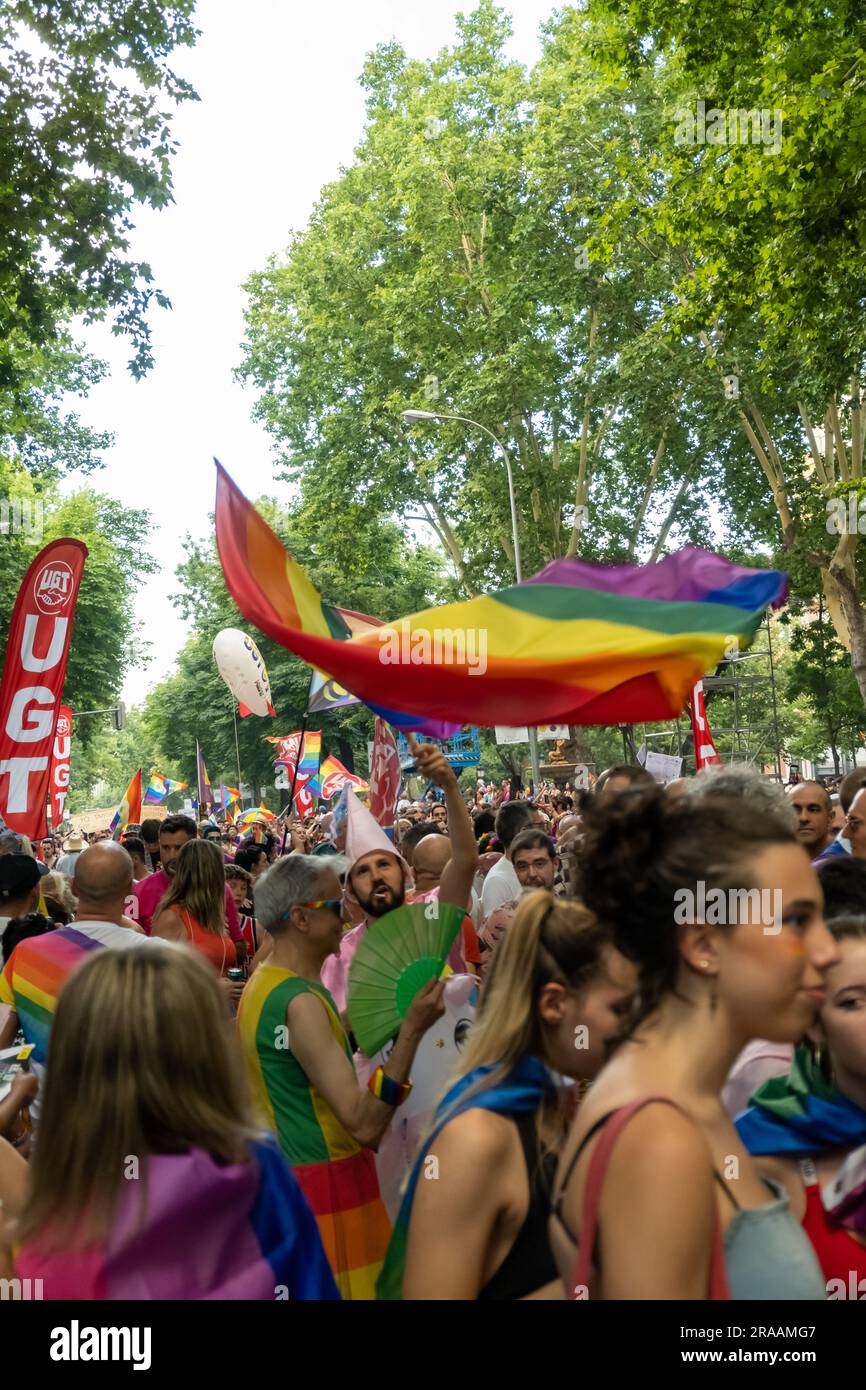 2023 07 01 Madrid, Spain. Pride Parade, This is the climax of the ...