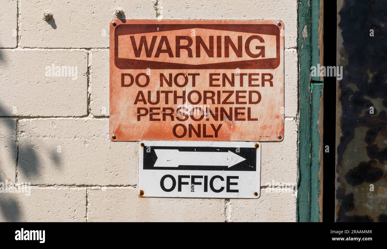 Faded warning signs hi-res stock photography and images - Alamy