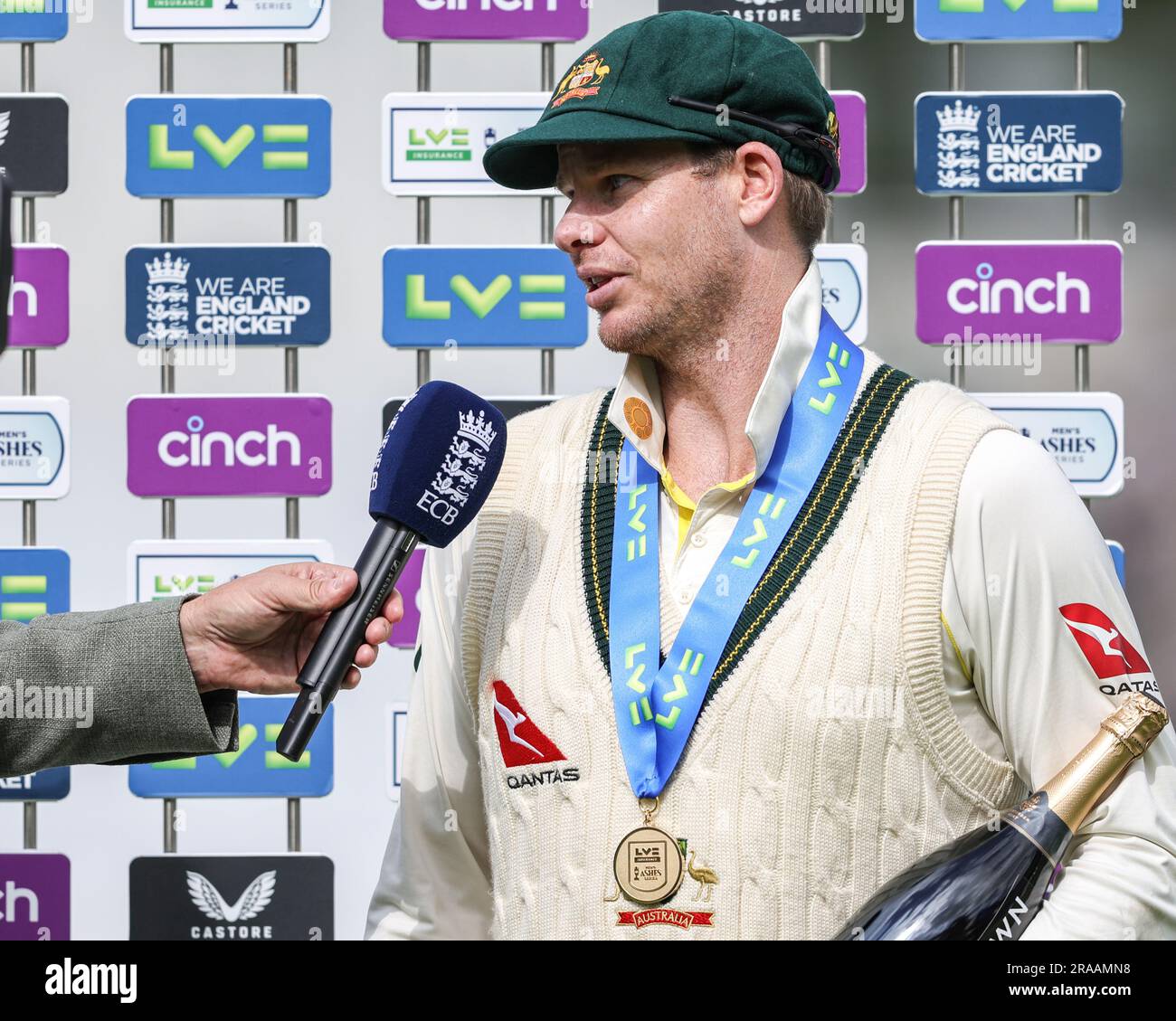 Man Of The Match Steven Smith of Australia after the LV= Insurance ...