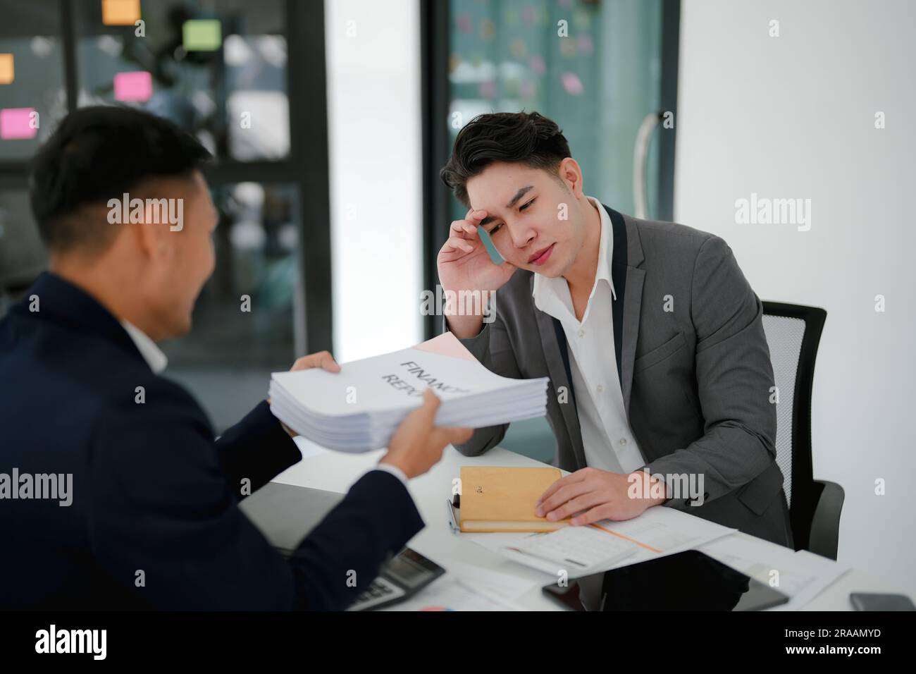 Burnout, stress and business man overworked from too much, work ...