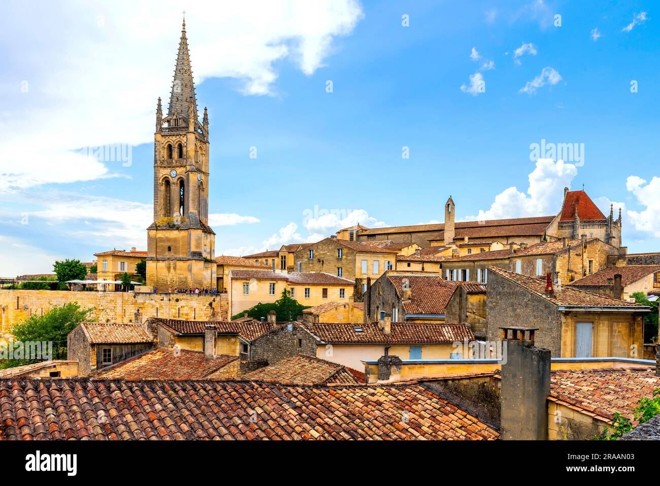 Panoramic view of villege Saint-Emilion, The very important village its ...