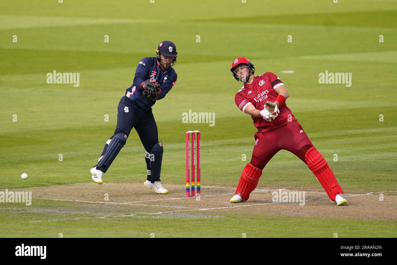 Lancashire Lightning's Liam Livingstone bats during the Vitality Blast ...