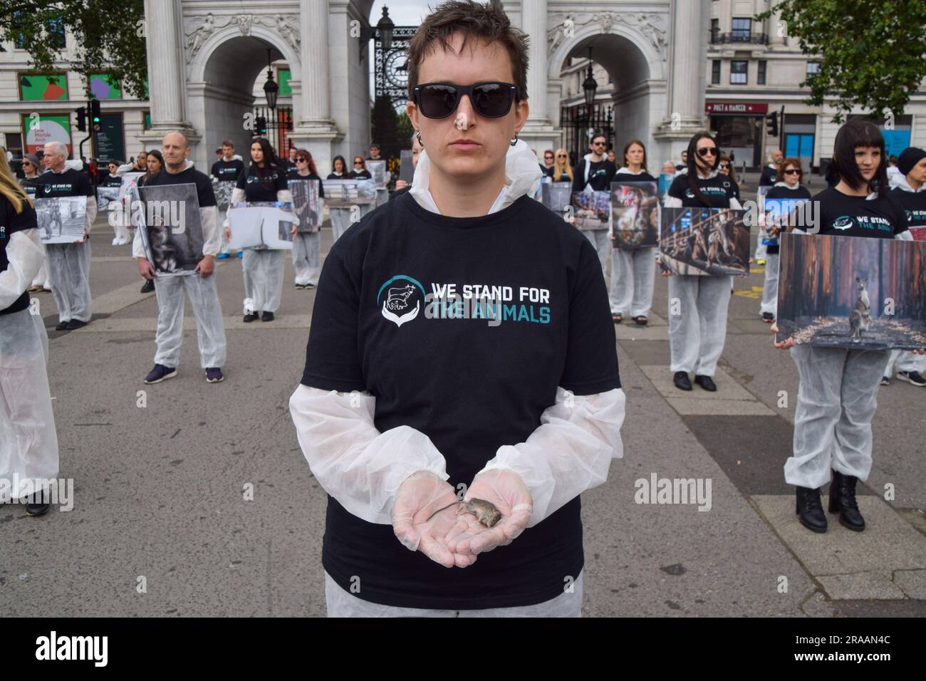 London, UK. 2nd July 2023. Animal rights activists from the group We ...