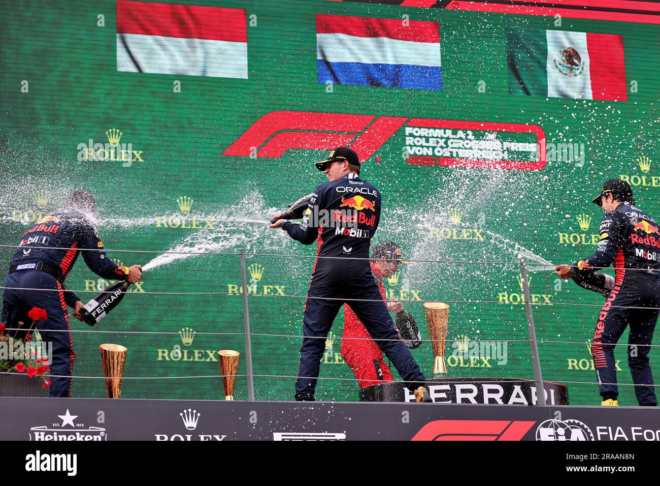 Spielberg, Austria. 02nd July, 2023. Race winner Max Verstappen (NLD ...
