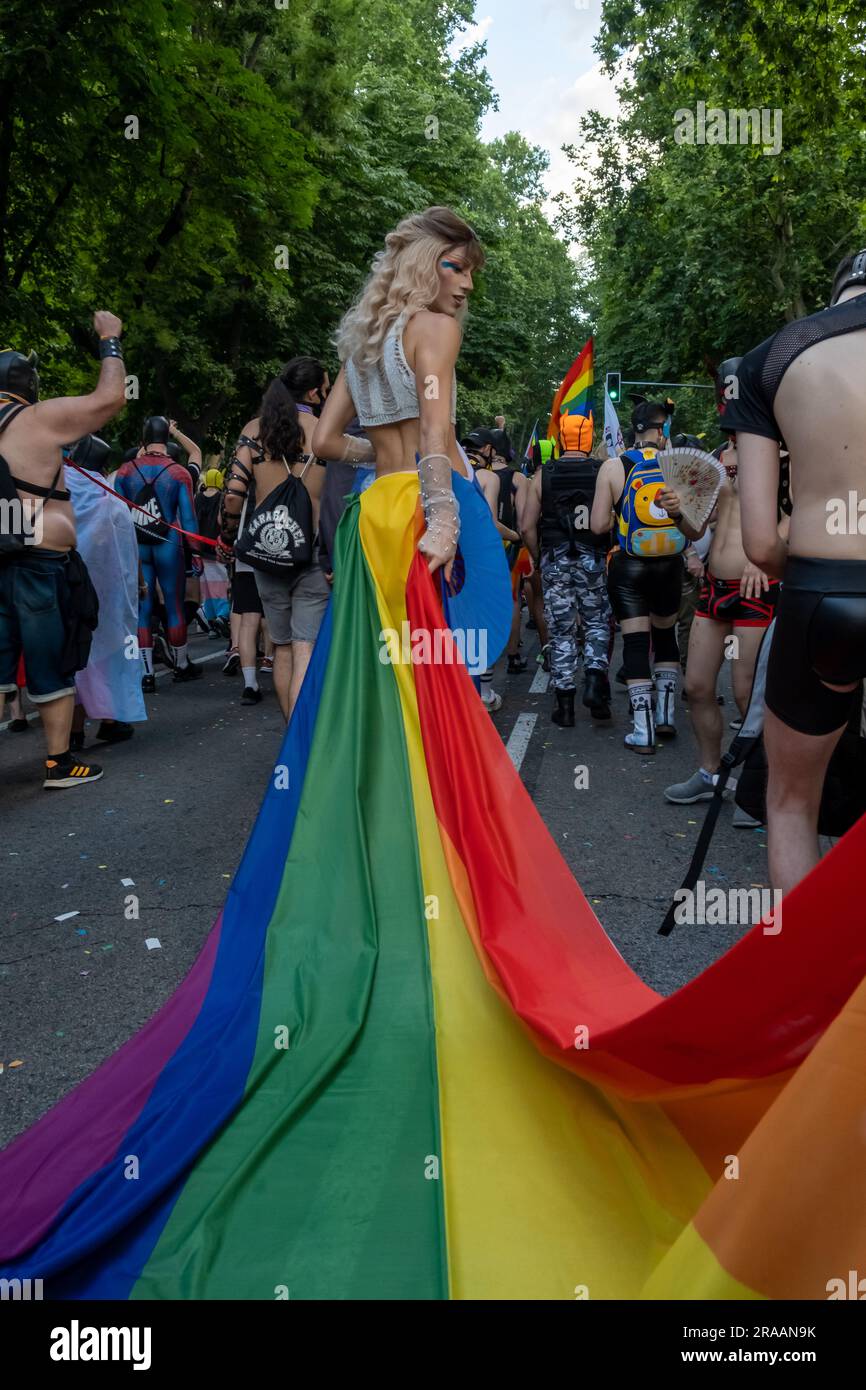 2023 07 01 Madrid, Spain. Pride Parade, This is the climax of the ...