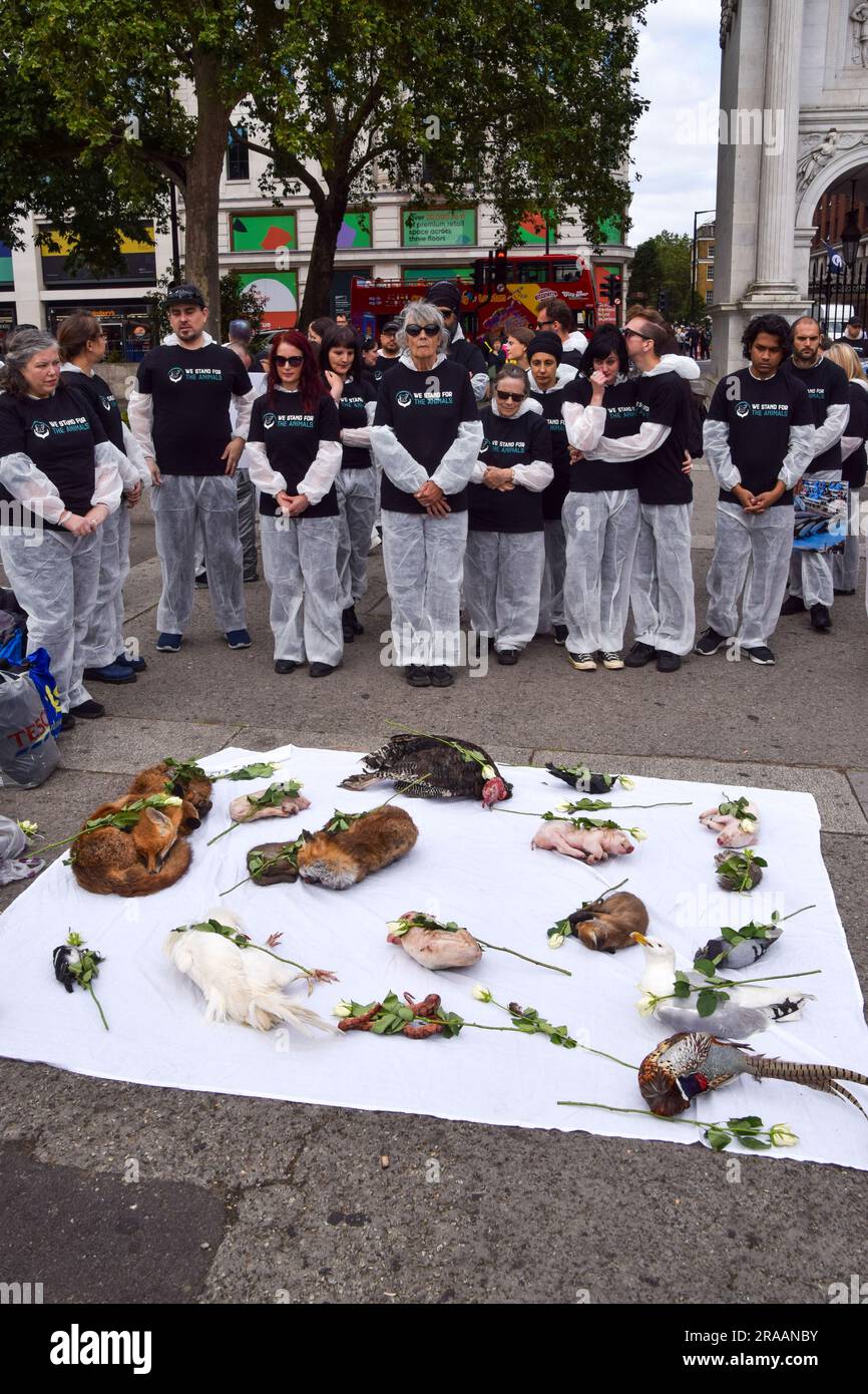London, UK. 2nd July 2023. Animal rights activists from the group We ...