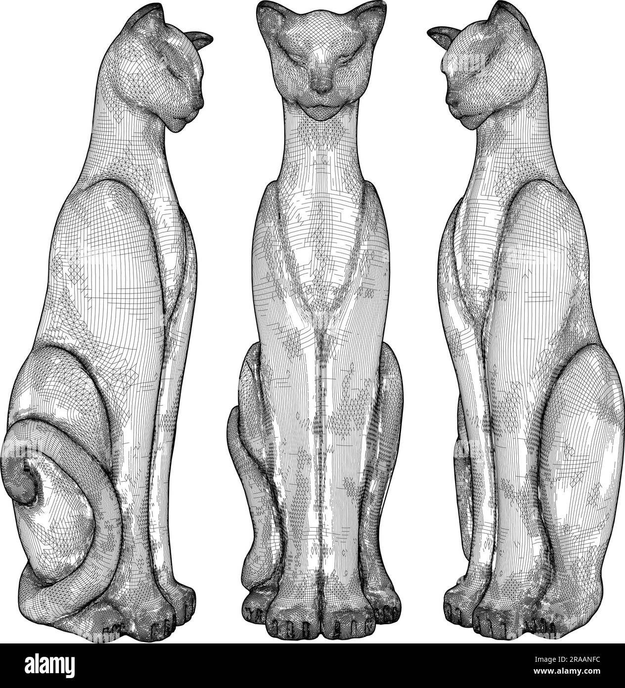 Three Cats Vector. Illustration Isolated On White Background. A Vector ...