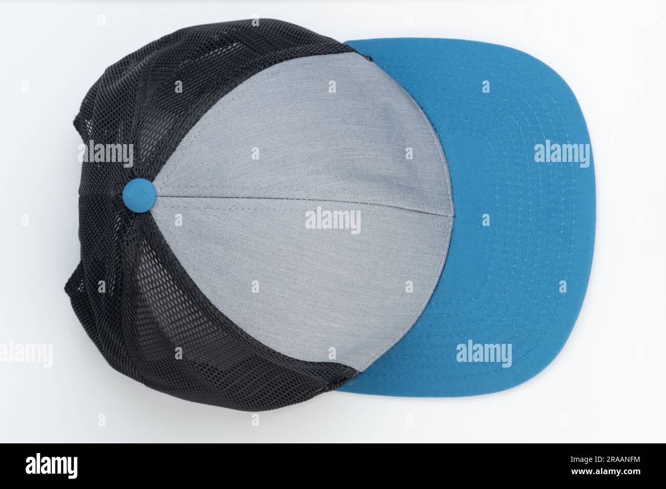 Top view of colorful baseball cap isolated on white studio background ...