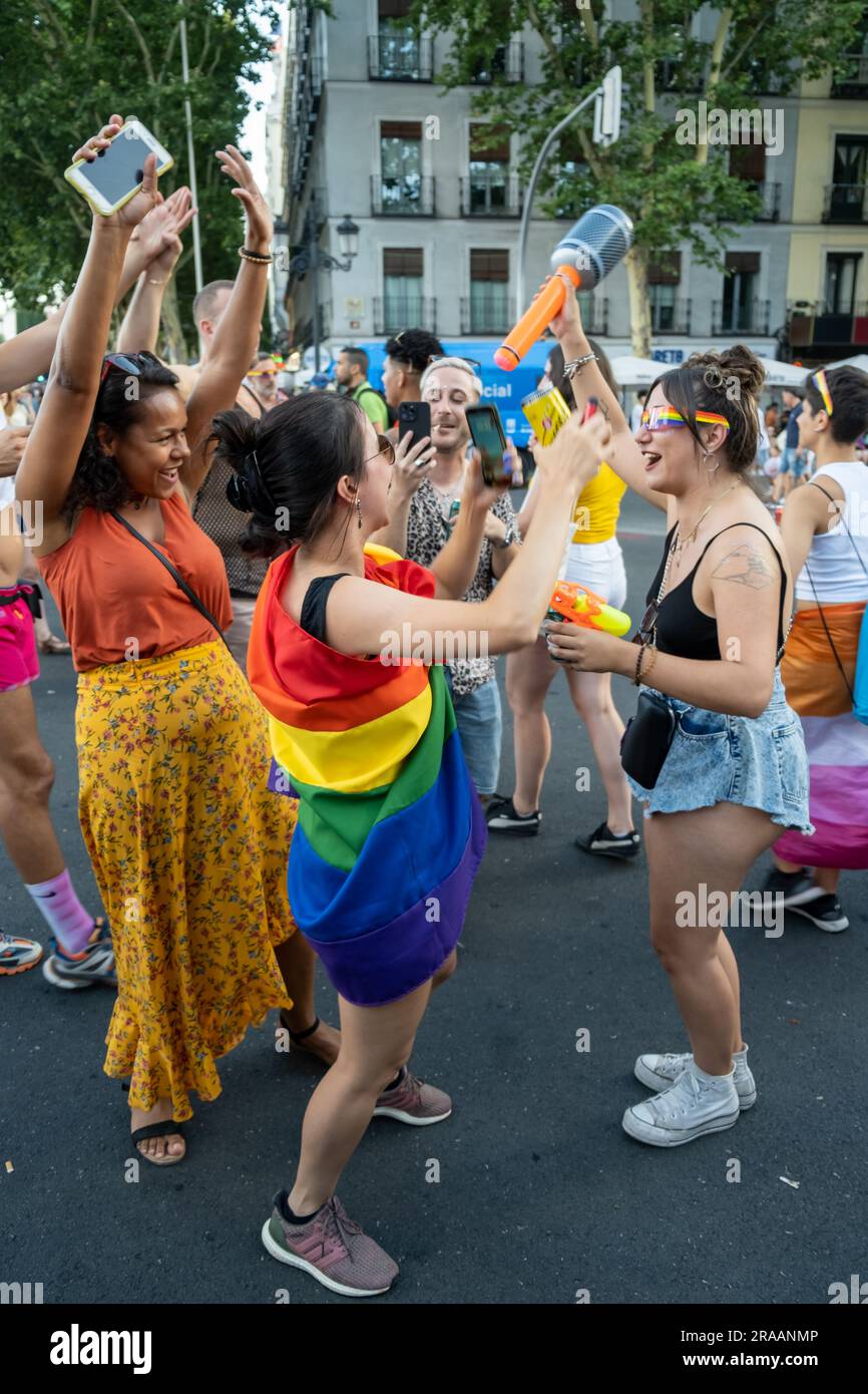 2023 07 01 Madrid, Spain. Pride Parade, This is the climax of the ...