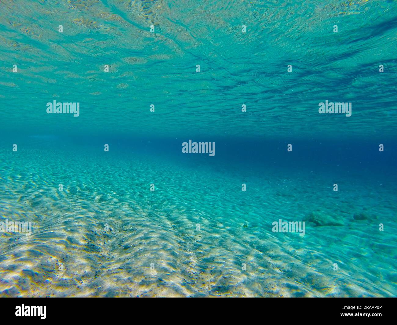 Image from under the water, sea with crystal clear and transparent ...