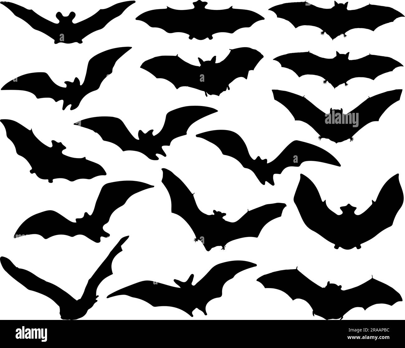 Set of Bats Silhouette Stock Vector Image & Art - Alamy