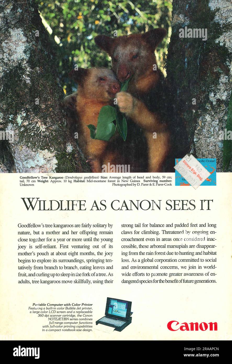 Canon Portable Computer with Color Printer, Canon Notejet / BN advert ...