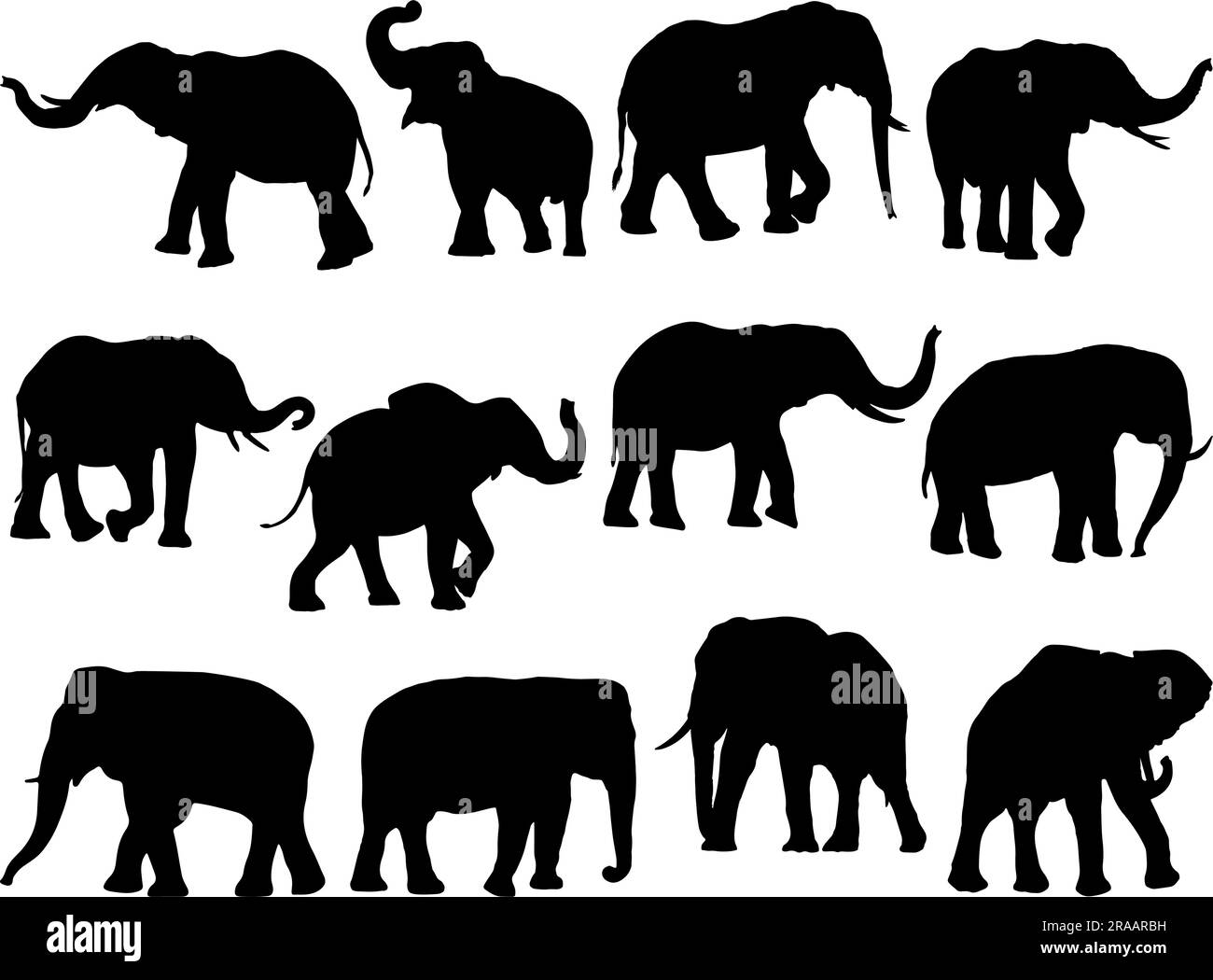 Set of Elephant silhouette Stock Vector Image & Art - Alamy