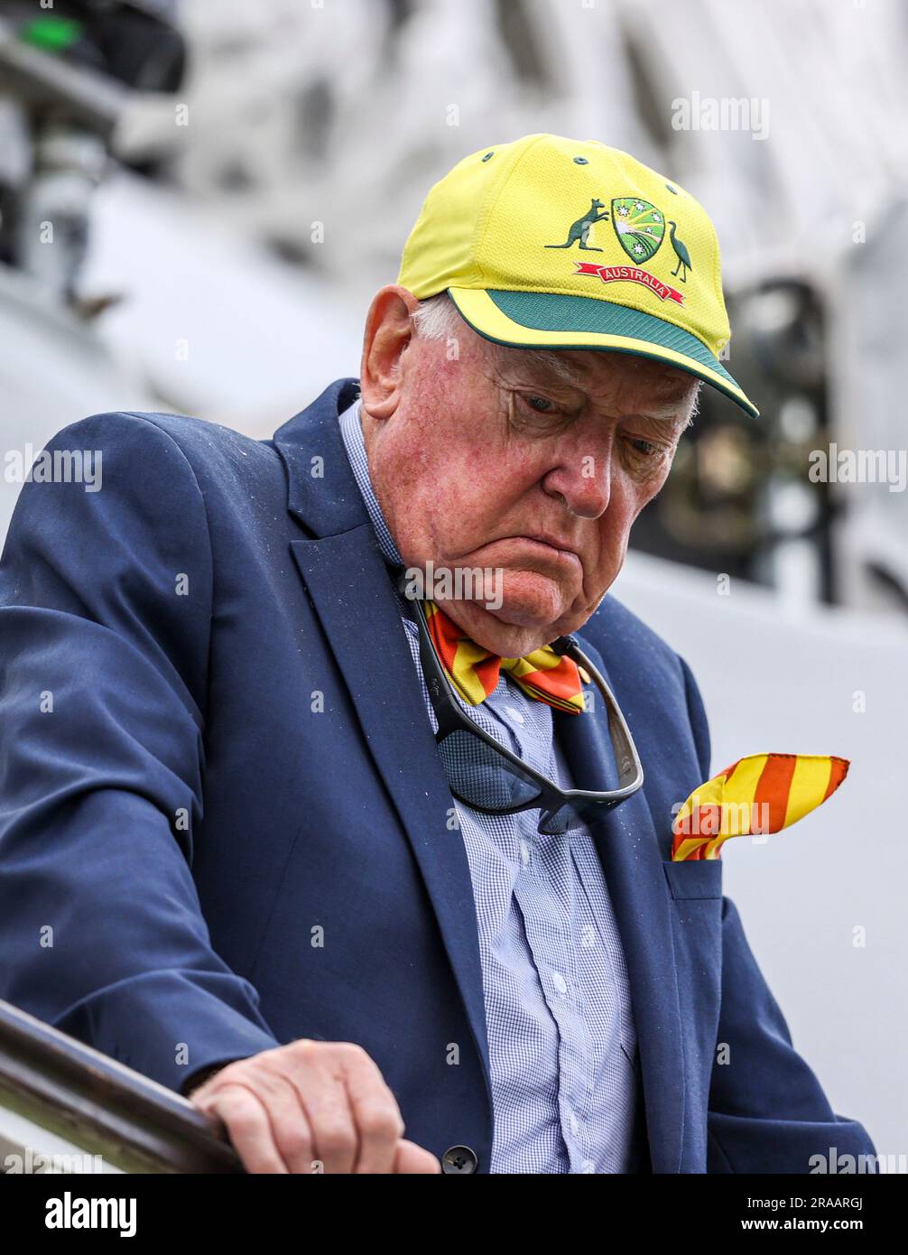 London, England. 2nd July, 2023. An MCC member after the Ashes second ...