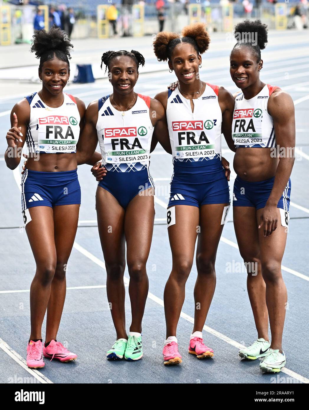 CHORZOW, POLAND - JUNE 24: Carolle Zahi, Marie-ange Rimlinger, Gemima ...