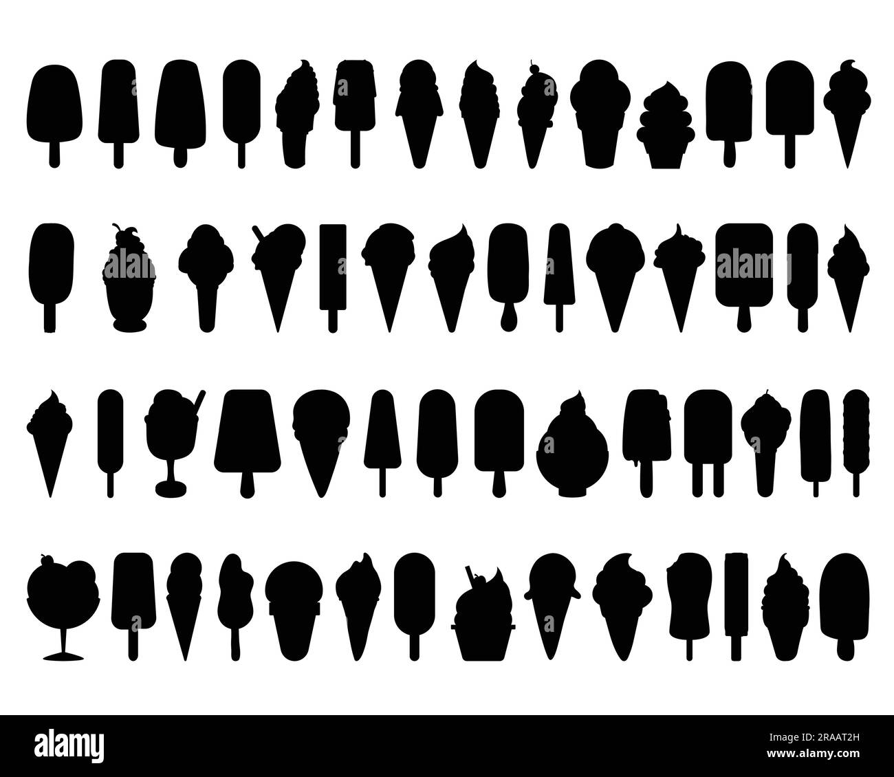 Set of ice Cream Silhouette Stock Vector Image & Art - Alamy