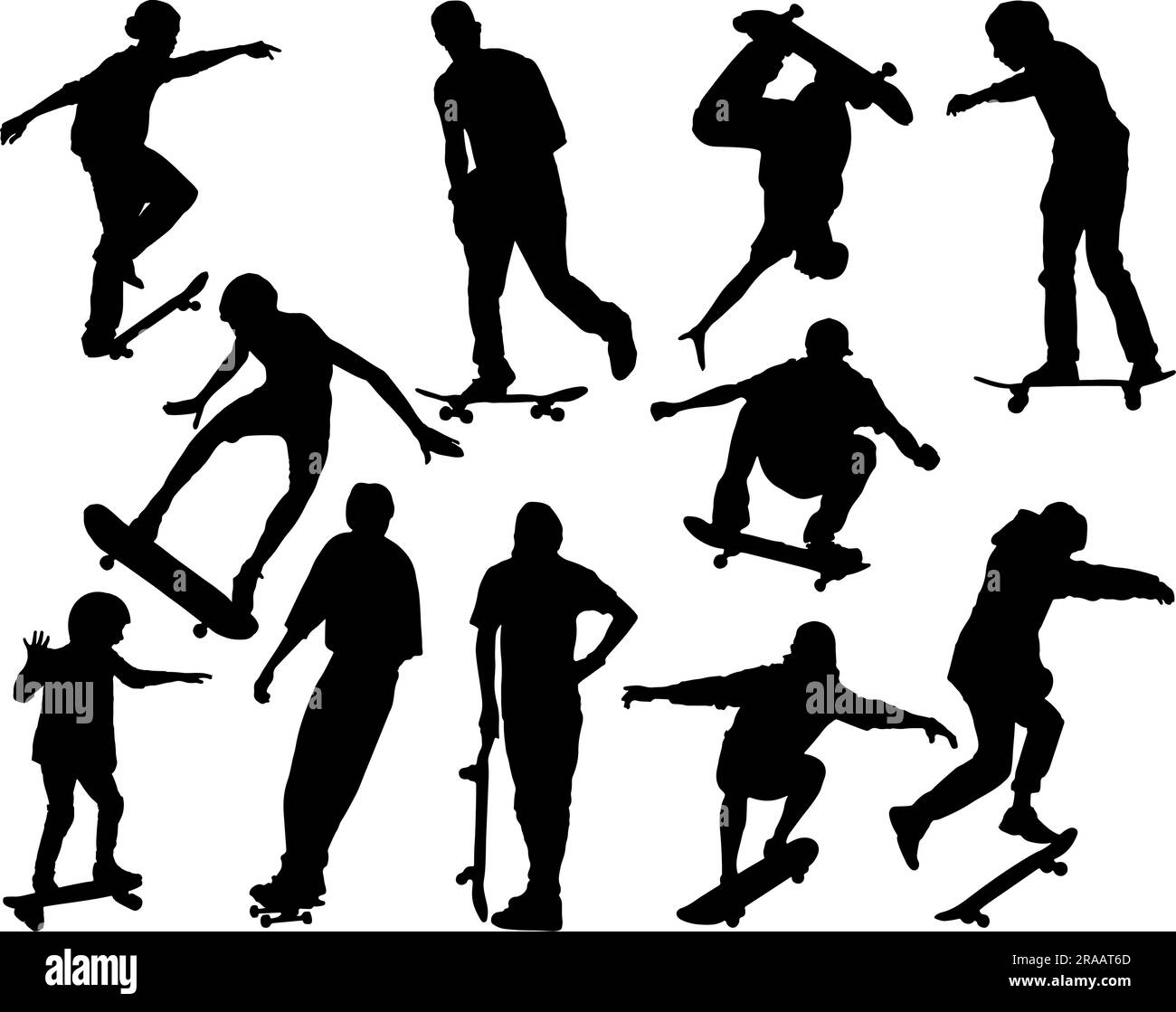 Set of Skater Silhouette Stock Vector Image & Art - Alamy
