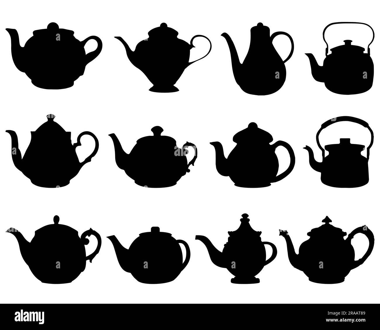 Teapot and cup retro Black and White Stock Photos & Images - Alamy