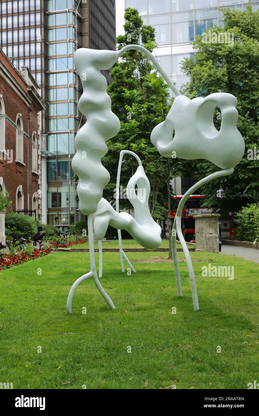 London, UK. 02 July 2023. Sculpture in the City. Sculpture 'Muamba Grove' by Vanessa da Silva on ...