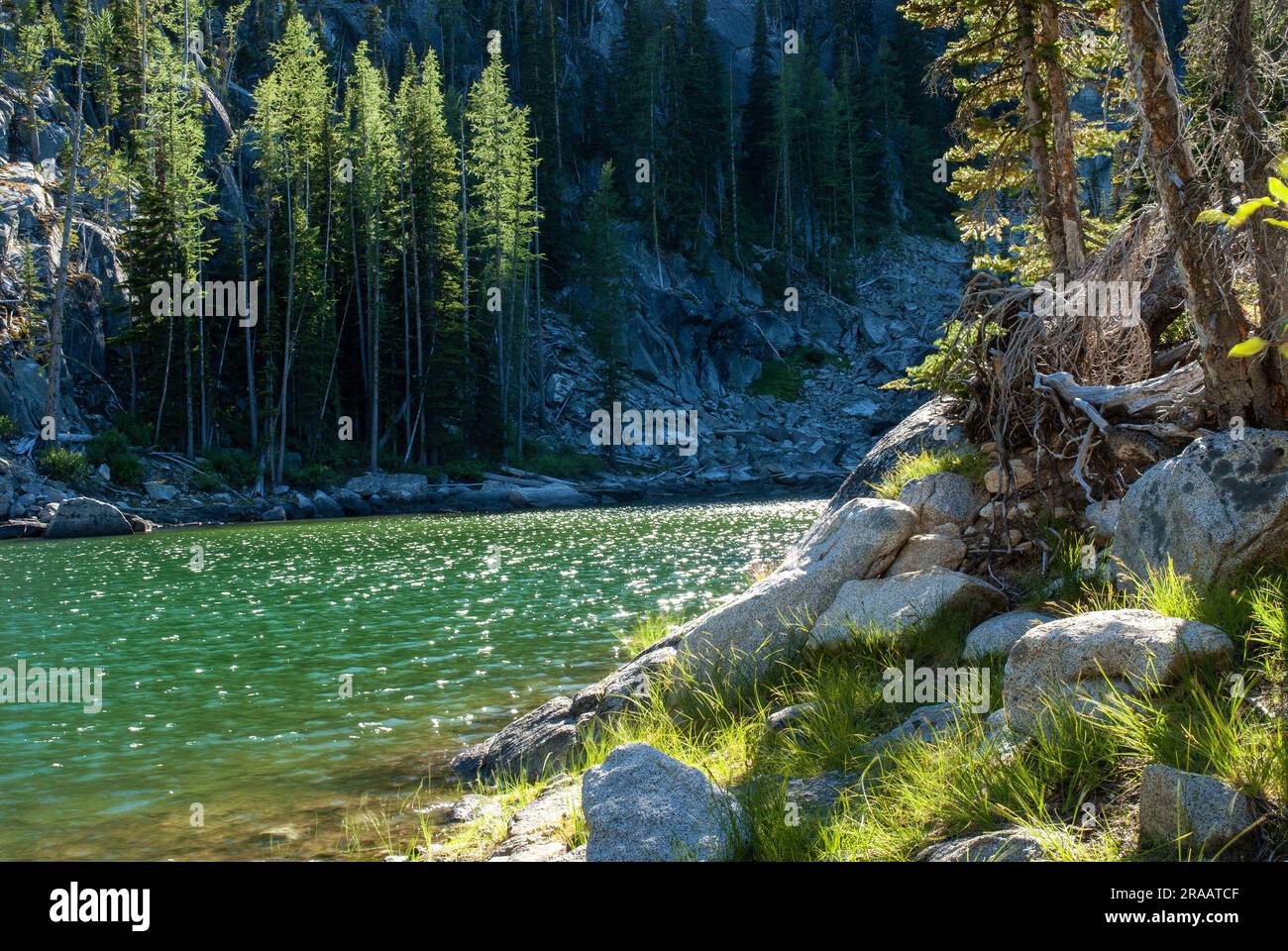 Colchuck Lake below Dragontail Peak in the Stuart Mountains, Cascade ...