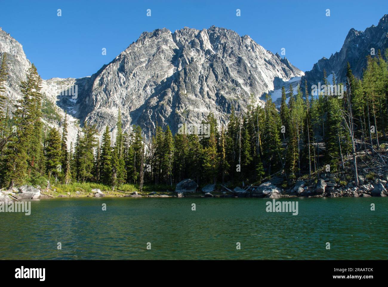 Colchuck Lake below Dragontail Peak in the Stuart Mountains, Cascade ...