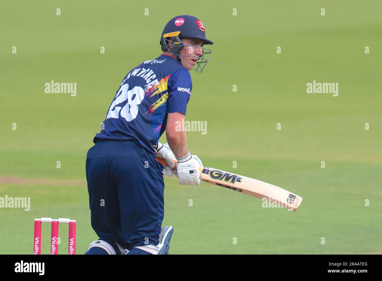 London, UK. 2nd July, 2023. Dan Lawrence of Essex batting as Surrey ...