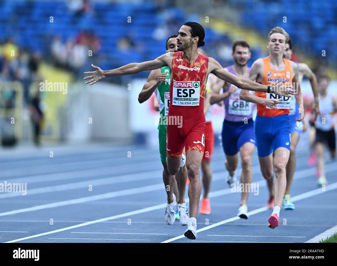 VARIOUS CITIES, POLAND - JUNE 24: Mohamed Katir of Spain win 1500 ...