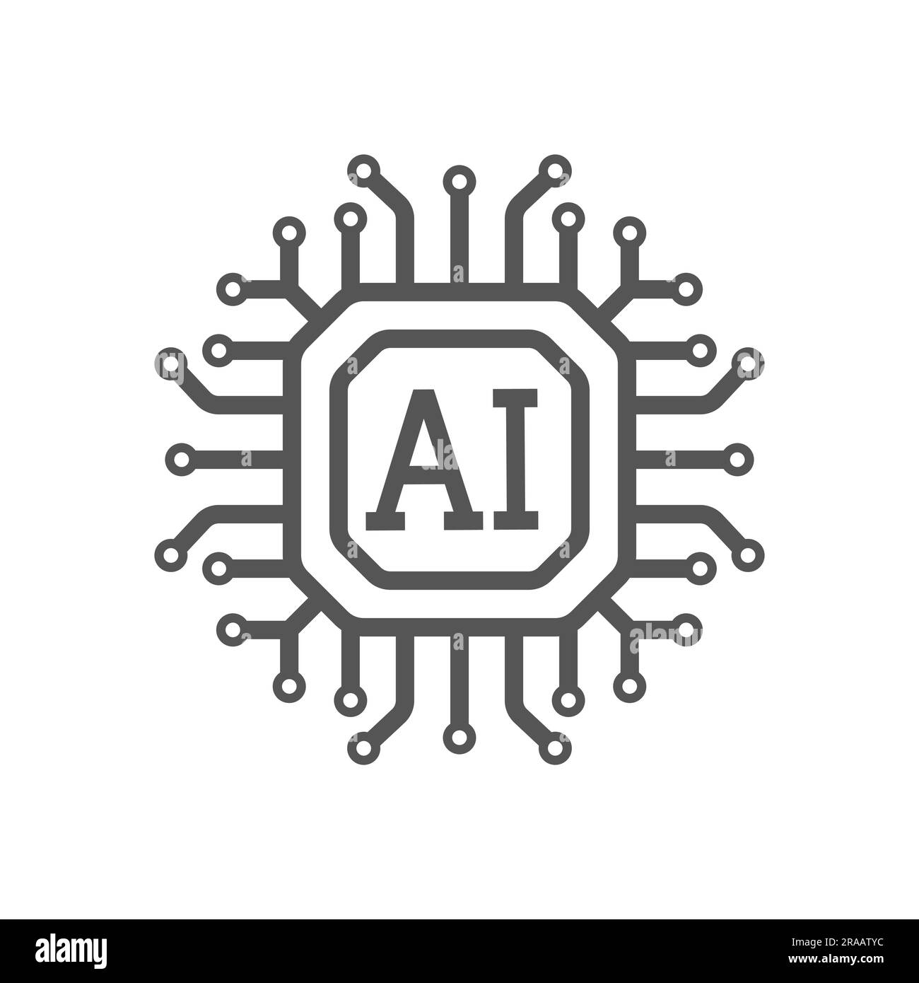 Ai Processor Vector Icon For Websites And Mobile Minimalist Flat