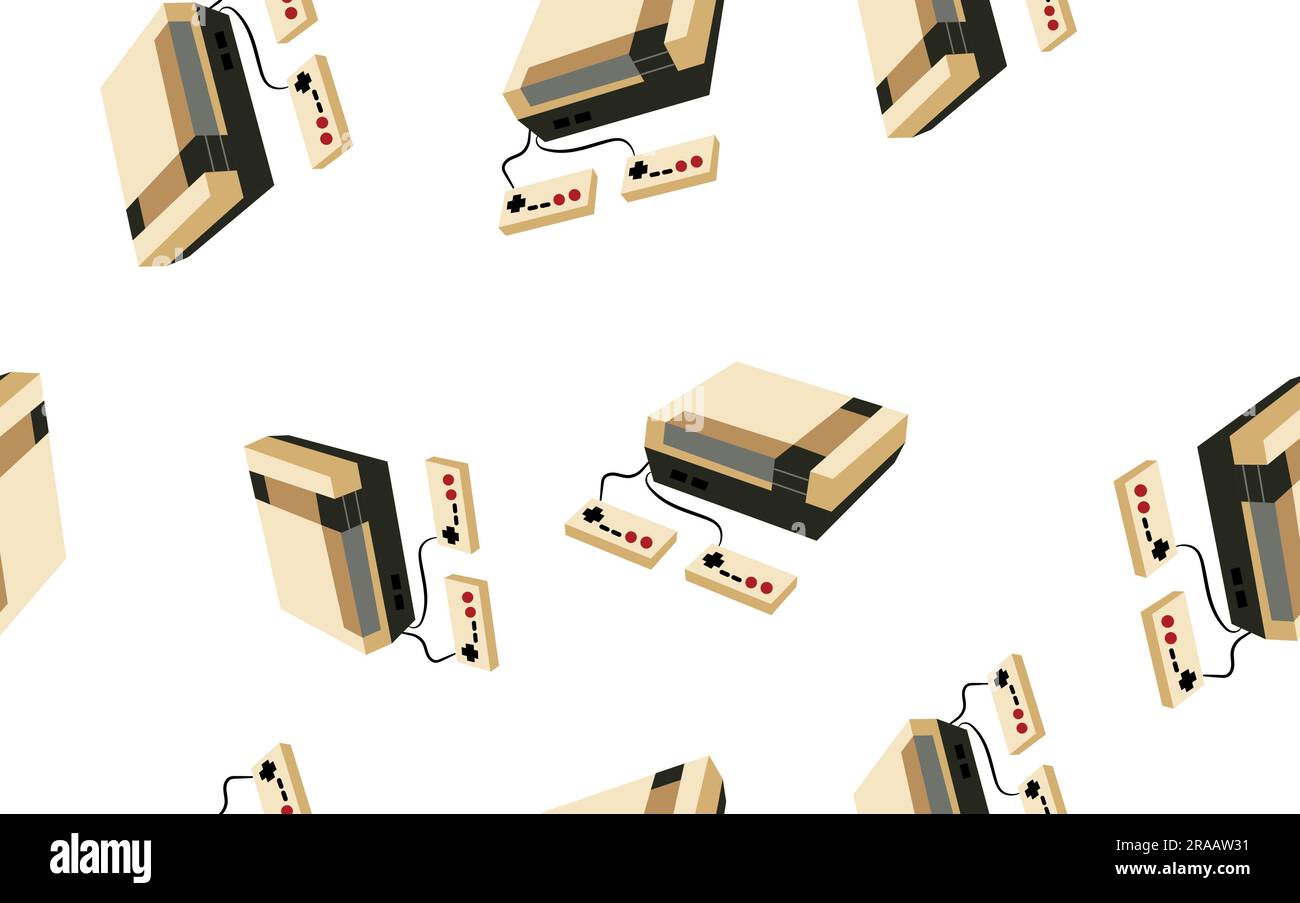 Texture, a seamless pattern of volumetric isometric video game consoles ...