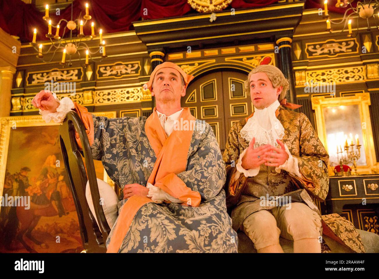 l-r: Mark Rylance (King Philippe V of Spain), Sam Crane (Farinelli) in ...