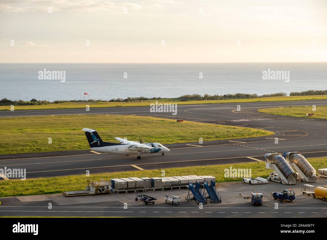 Azores, Portugal - 13.03.2020: Sata Air Azores airplane running on the ...