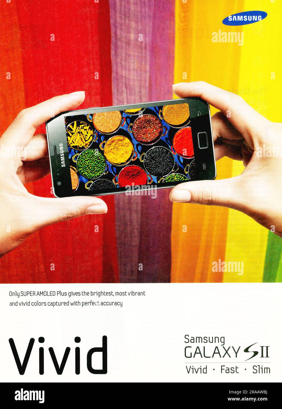 Samsung Galaxy S2 smartphone with Super AMOLED Plus display advert in a ...