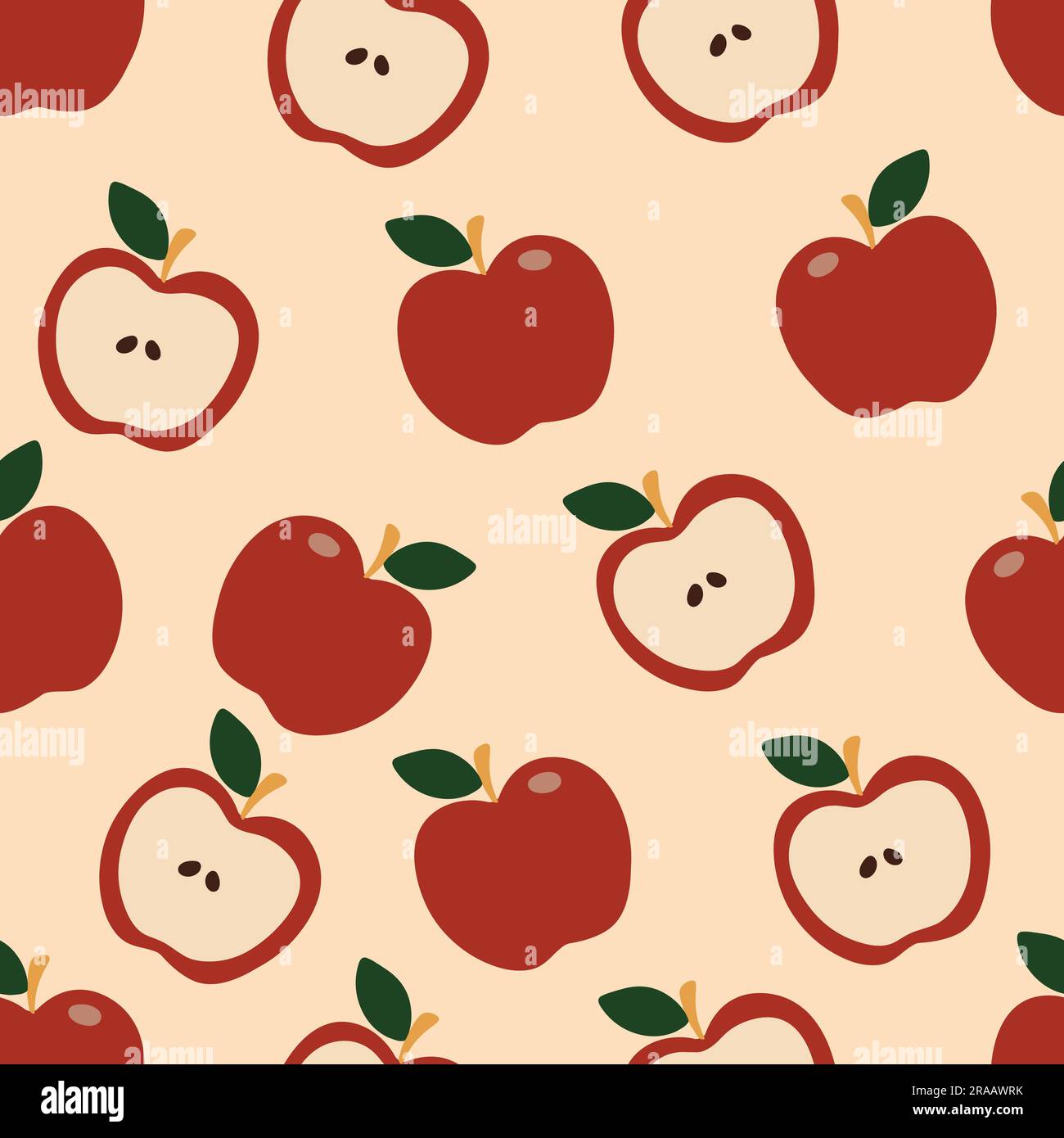 Red Apple Slices pattern. Vector illustration Stock Vector Image & Art ...