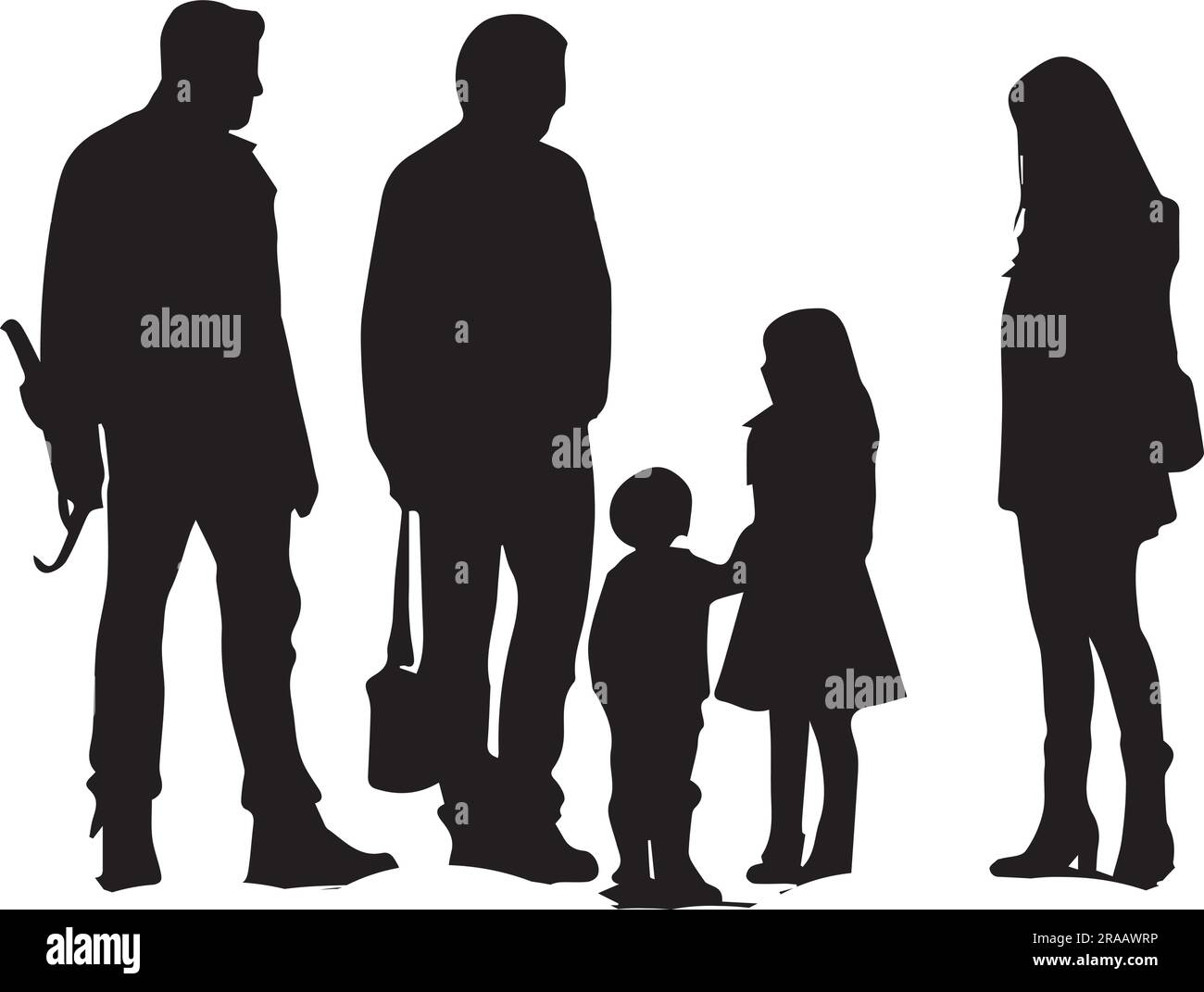 A set of silhouette Family vector illustration Stock Vector Image & Art ...