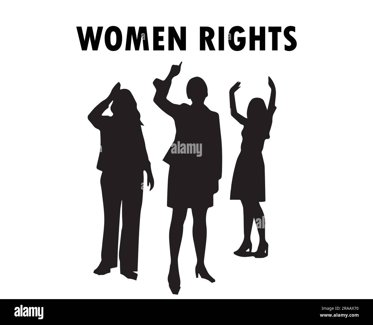 A set of silhouette women right vector illustration Stock Vector Image ...