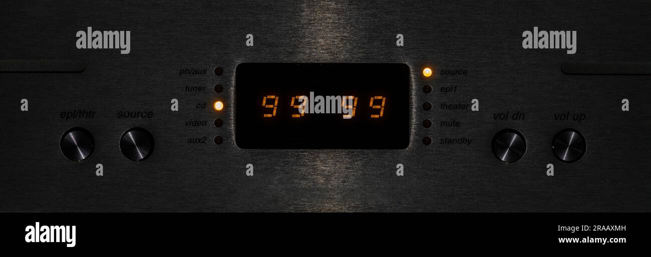 Hi-Fi Stereo Vacuum Tube Preamplifier Showing Max Volume on Display ...