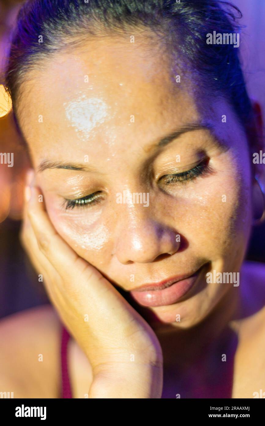 Beautiful woman sitting next bars hi-res stock photography and images ...